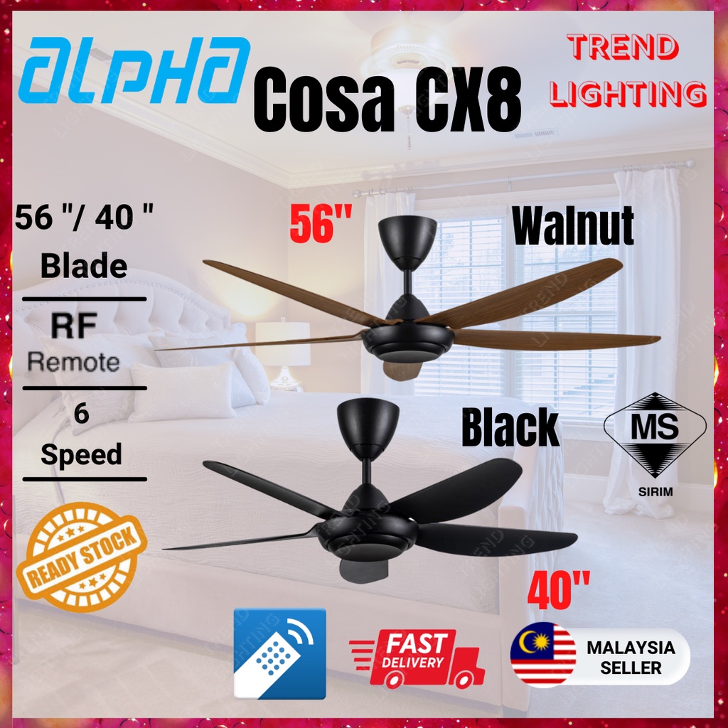 Alpha COSA Ceiling Fan (40Inch / 56Inch) 6-Speed Remote Control COSA ...