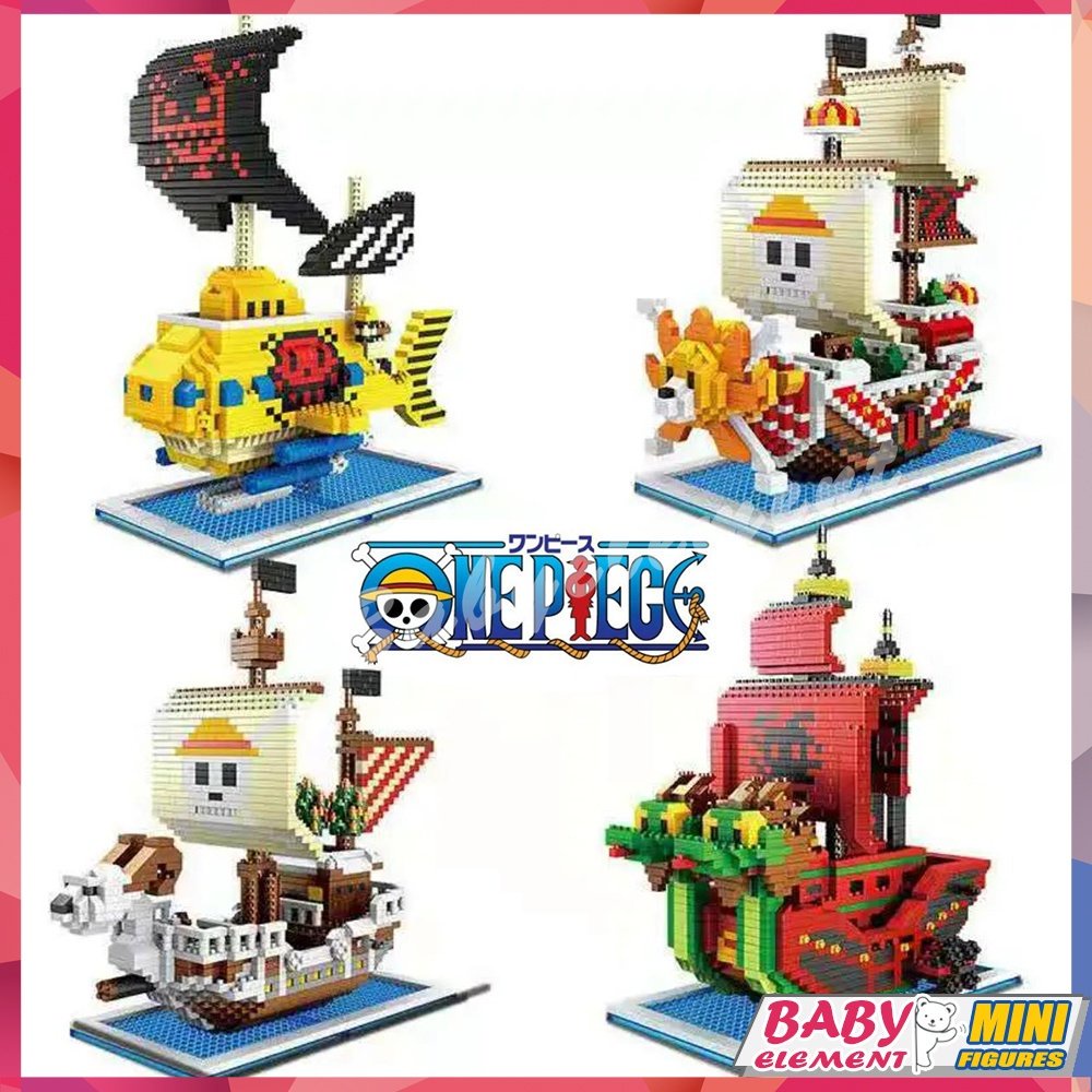 Nano Blocks ONE PIECE Building Blocks Pirate Ship Creative Model Wanli Sunshine Aldult Kids Toys ...