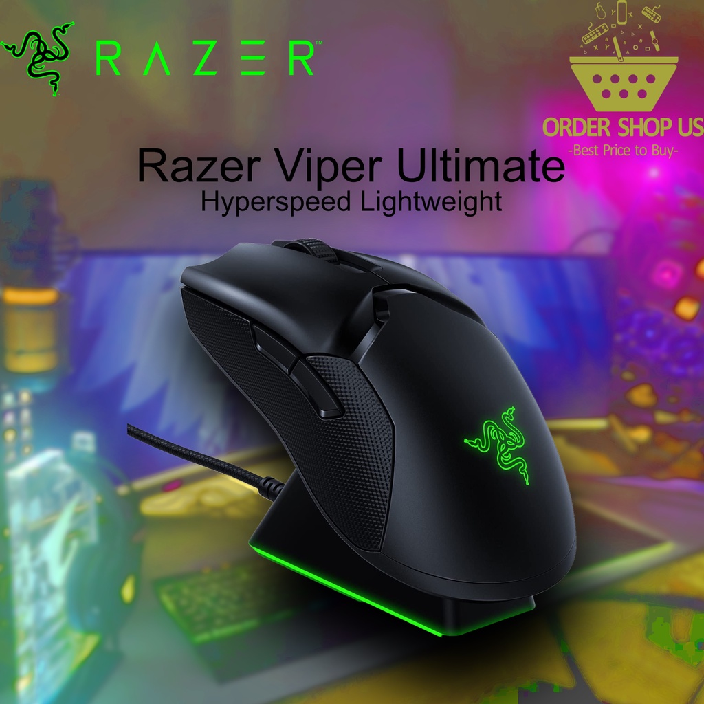 Razer Viper Ultimate Hyperspeed Lightweight Wireless Gaming Mouse & RGB ...