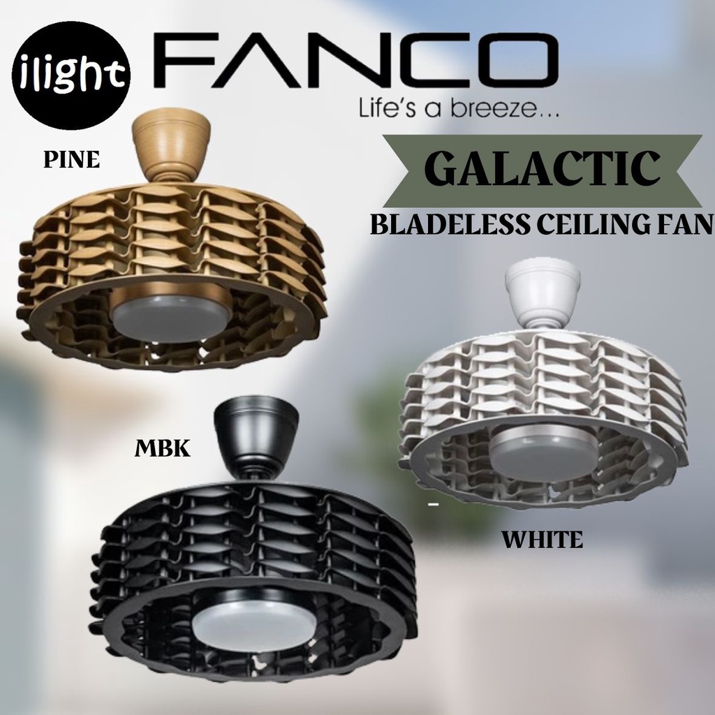 FANCO Bladeless Ceiling Fan F021 GALACTIC WITH 3C LED LIGHT | Shopee ...