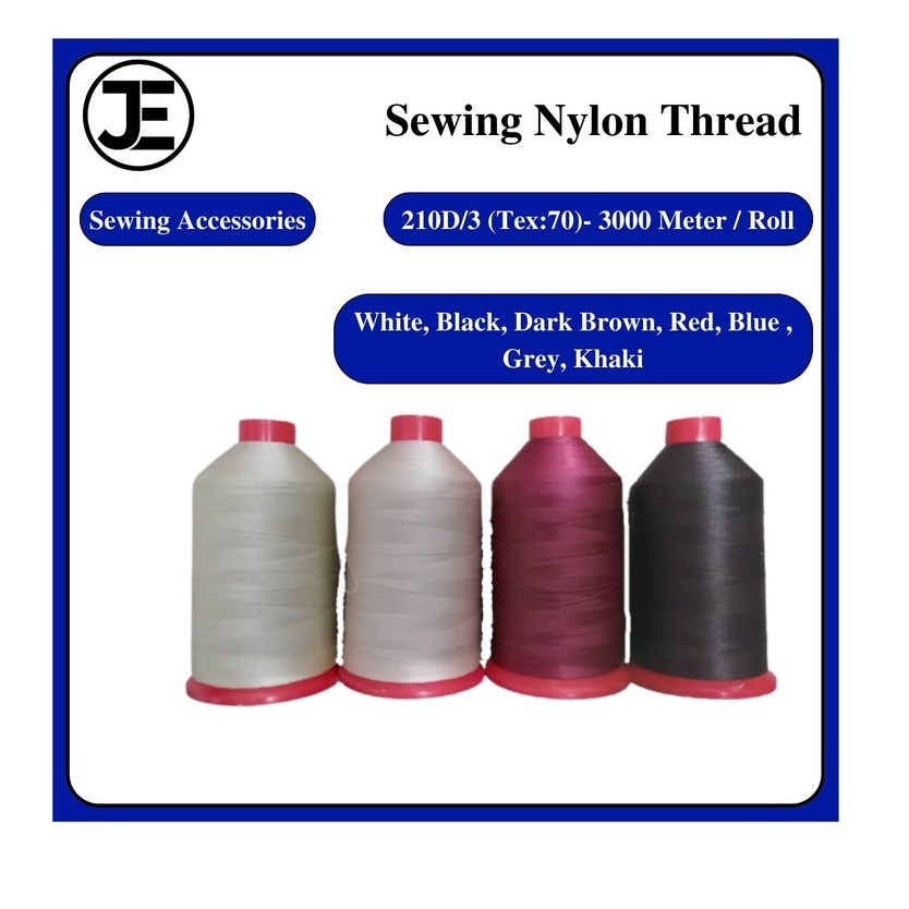 (Sofa Maker Gred) (3000M/CONE) Sewing Nylon Thread 100% Bonded Strong ...
