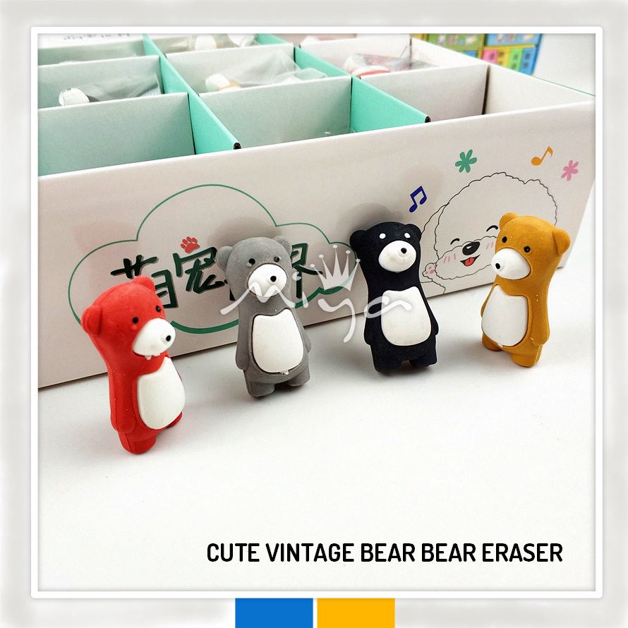 MIYA WERKSTATT Cute Vintage Bear Bear Eraser Cartoon Eraser Kids ...