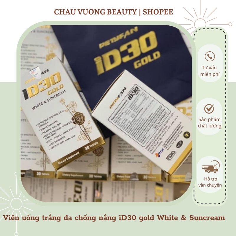 Id30 gold White & Suncream Sunscreen Whitening Oral Tablet | Shopee ...