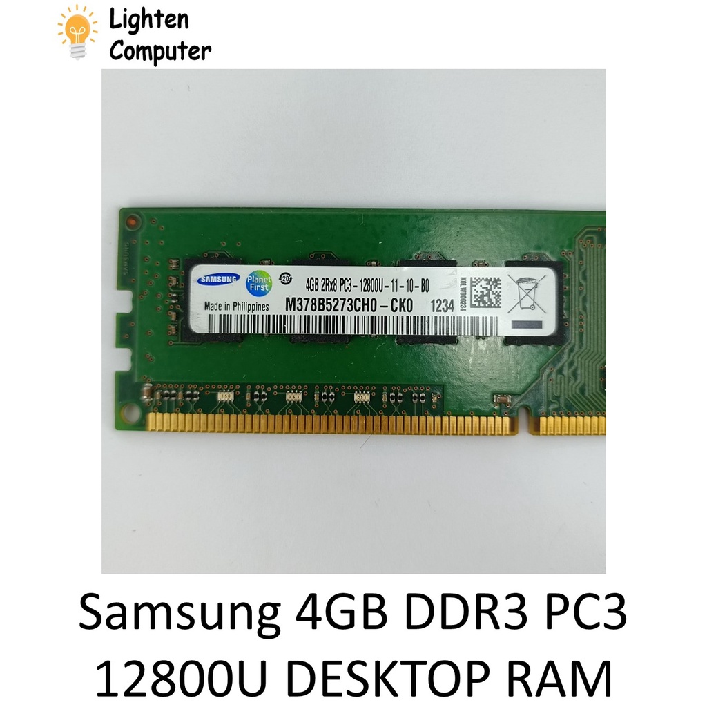 Samsung DDR3 1600Mhz 4GB / 8GB | 2Rx8 PC3 12800U | DESKTOP RAM - Used ...