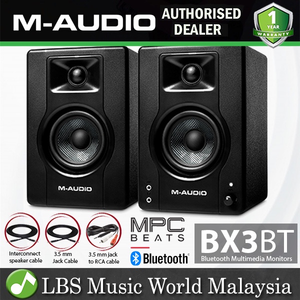 M-Audio BX3 BT 3.5” 120 Watt Multimedia Reference Monitors Speaker For Music Production - Pair ...