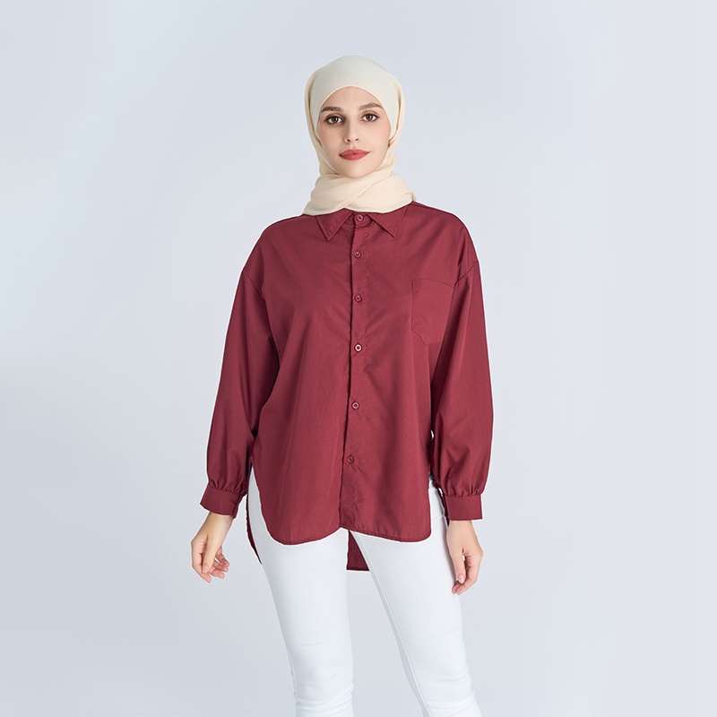 Ready Stock Korean Style Women Long Sleeve Blouse Kameja Cotton Viral ...