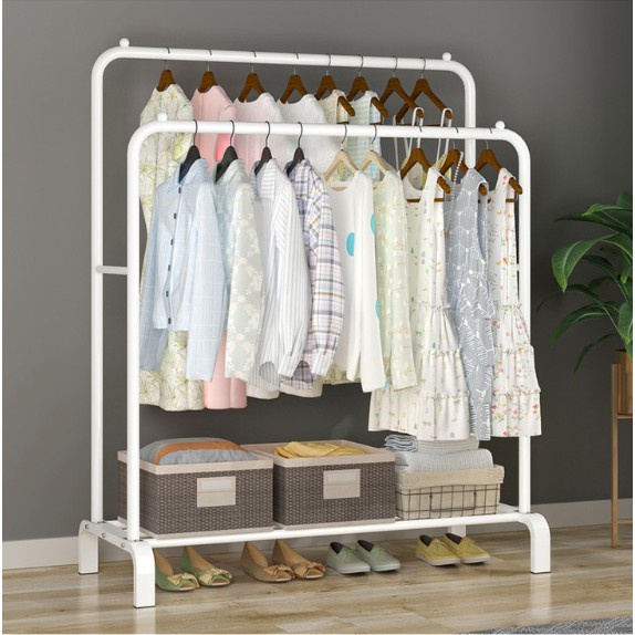2 Color Aesthetic Space Saving Heavy Duty Clothes Rack Rak Sangkut Baju ...