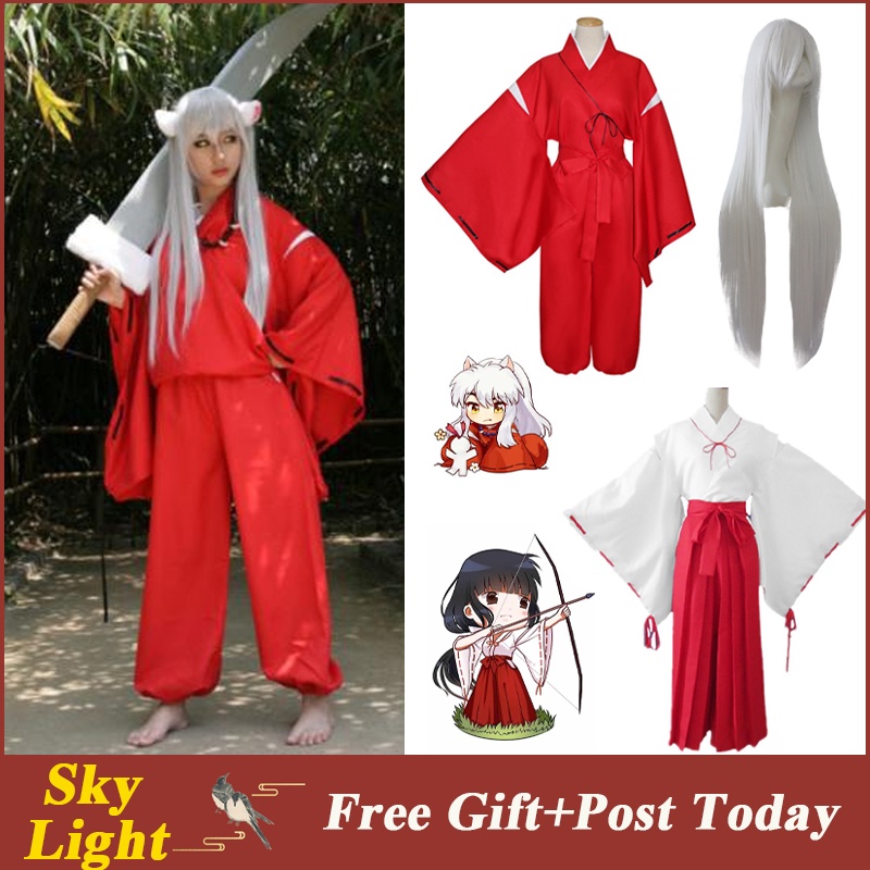 Anime Inuyasha Kikyo Cosplay Costume Set With Wig Accessories Japanese ...