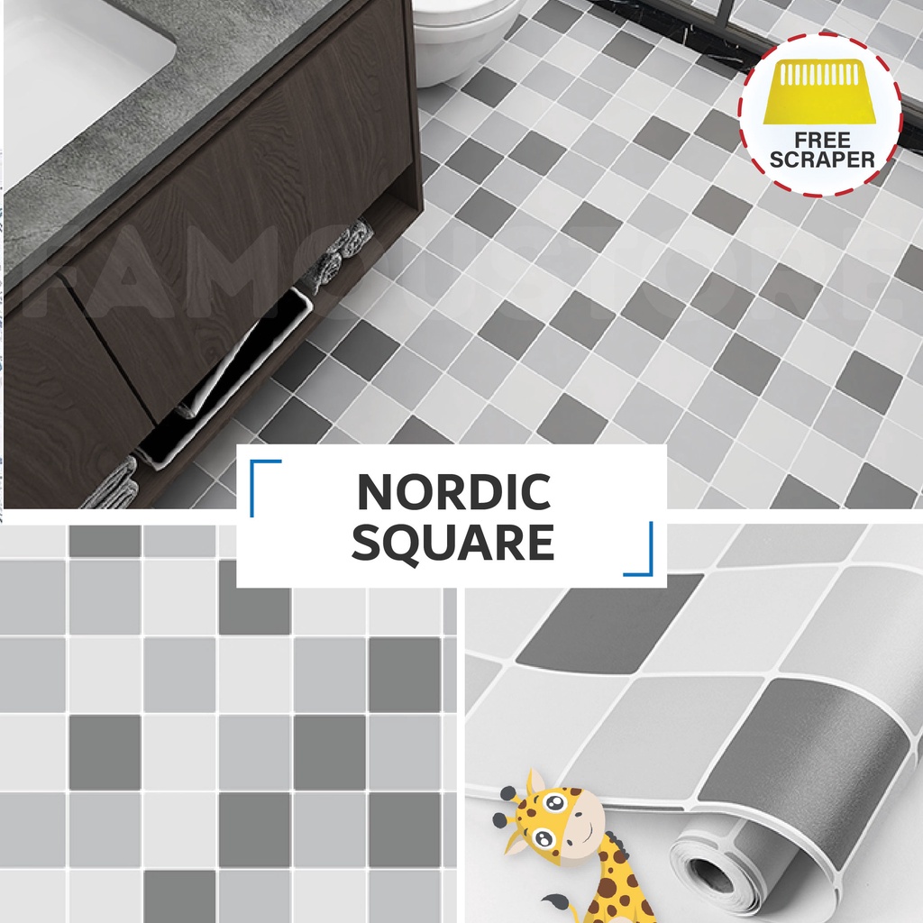 PVC Floor Sticker Waterproof Wallpaper Self Adhesive Kitchen Sticker ...