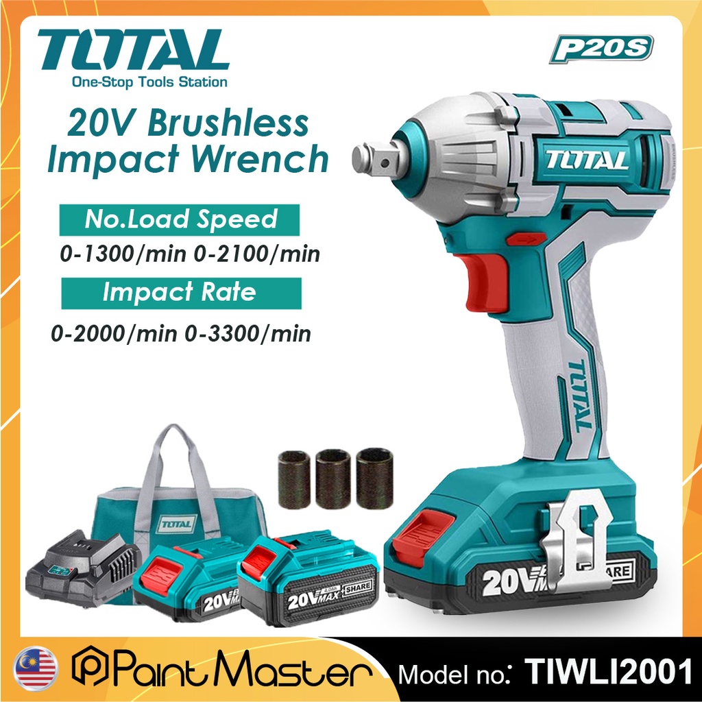 TOTAL TIWLI20020 / TIWLI2001 20V LITHIUM-ION ICORDLESS IMPACT WRENCH ...