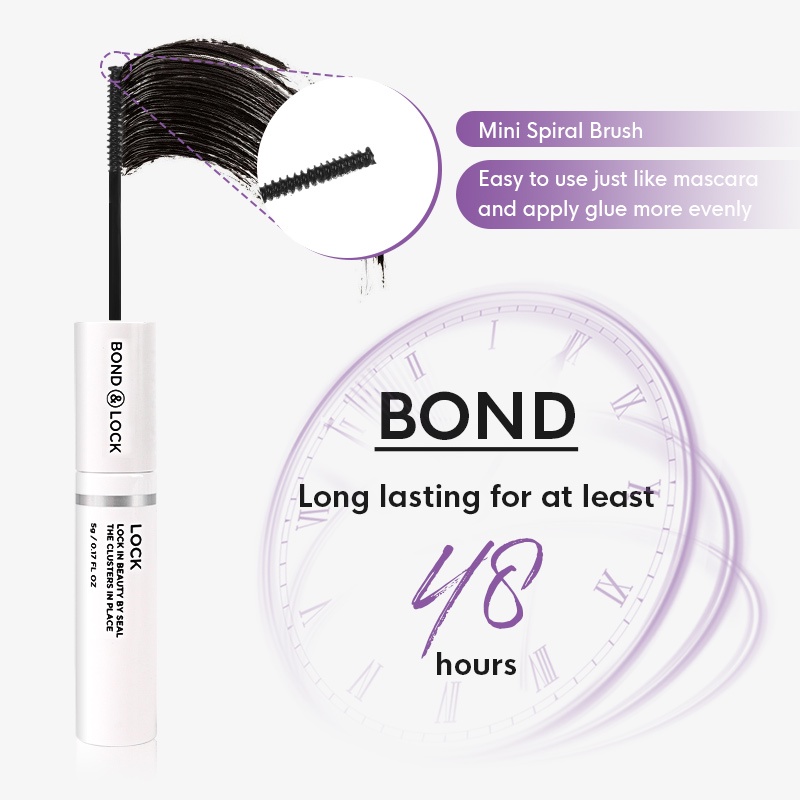 Genielash Dual-Ended Glue BOND&LOCK for DIY Cluster Lashes Long-Lasting ...