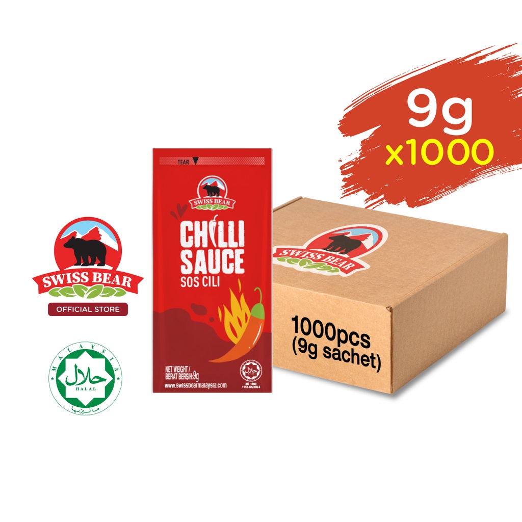 Swiss Bear Chili Sachet (9g x 1000's) - Packing Baru! | Shopee Malaysia