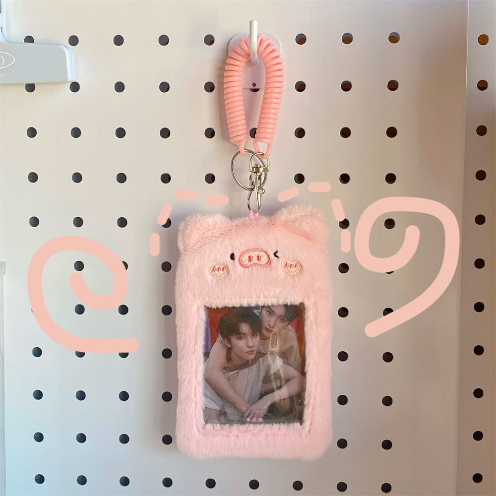 Cardholder Pig plush card holder campus card bus card, ID card, star ...
