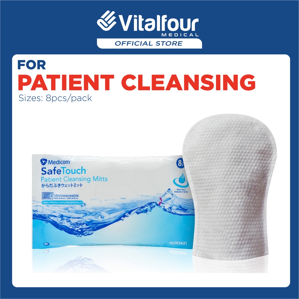 Medicom Patient Body Cleansing Mitts Washing Glove Wipes Mandian ...