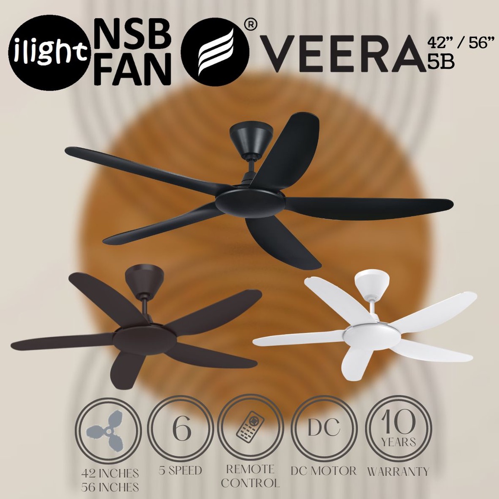 NSB FAN VEERA 42 & 56 INCHES DC MOTOR 5 BLADES CEILING FAN | Shopee ...