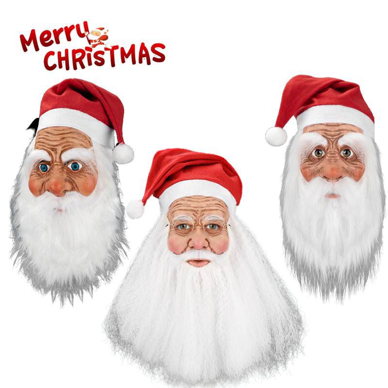 Santa Claus Latex Mask Christmas Full Head Latex Mask Realistic Face ...