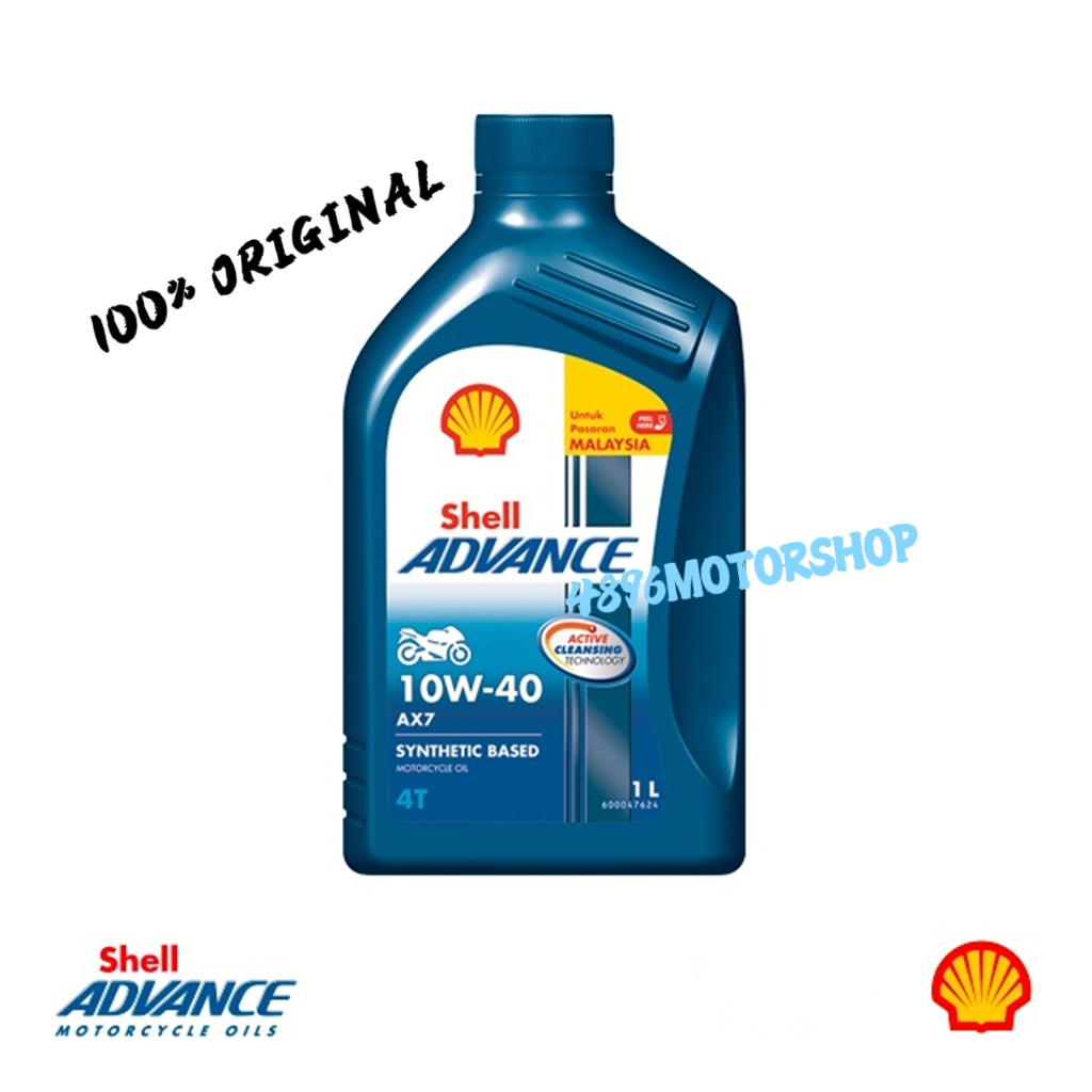 100% ORIGINALSHELL 4T ENGINE OIL MINYAK HITAM Shell AX7 10W-40 10W40 ...
