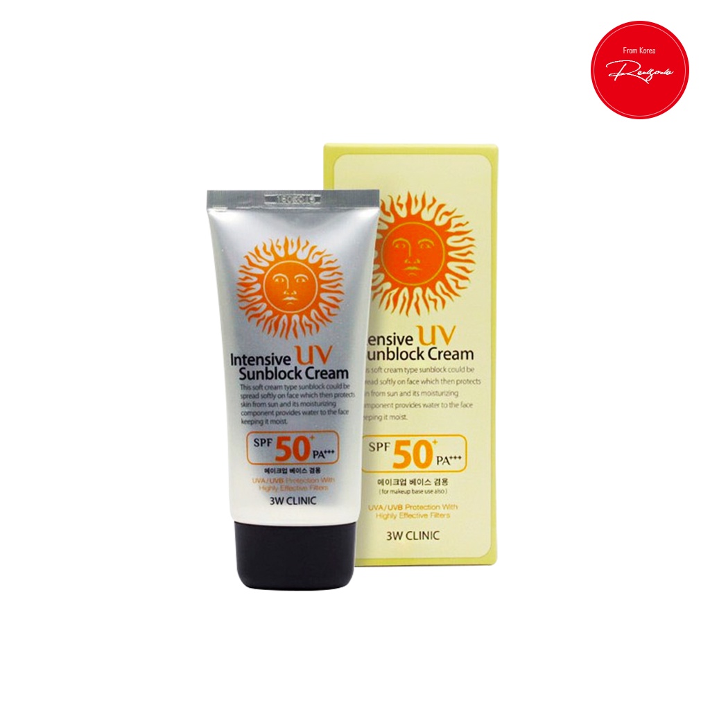 3W CLINIC - Intensive UV Sunblock Cream SPF50/PA+++ 70mL | Shopee Malaysia
