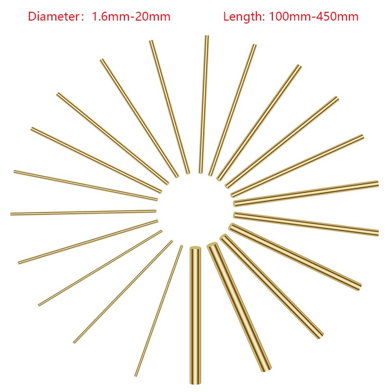 2/3/4/5/6/8/10/12/14/16/18/20mm Hardware Brass Round Bar Rod For DIY ...