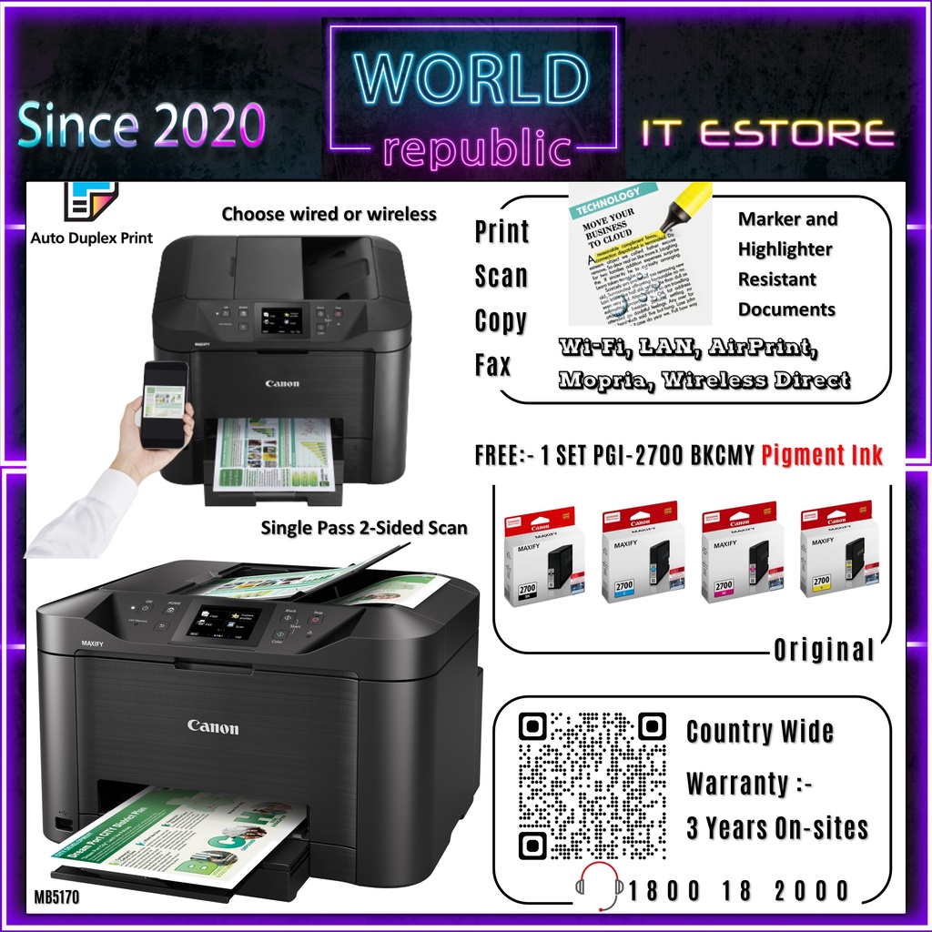 Canon Printer MAXIFY MB5170 High Speed Multi-Function Business Printer ...
