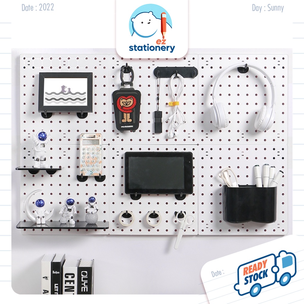 🇲🇾 Ready Stock Pegboard Perforated Display Board Wall Display Rack Peg ...