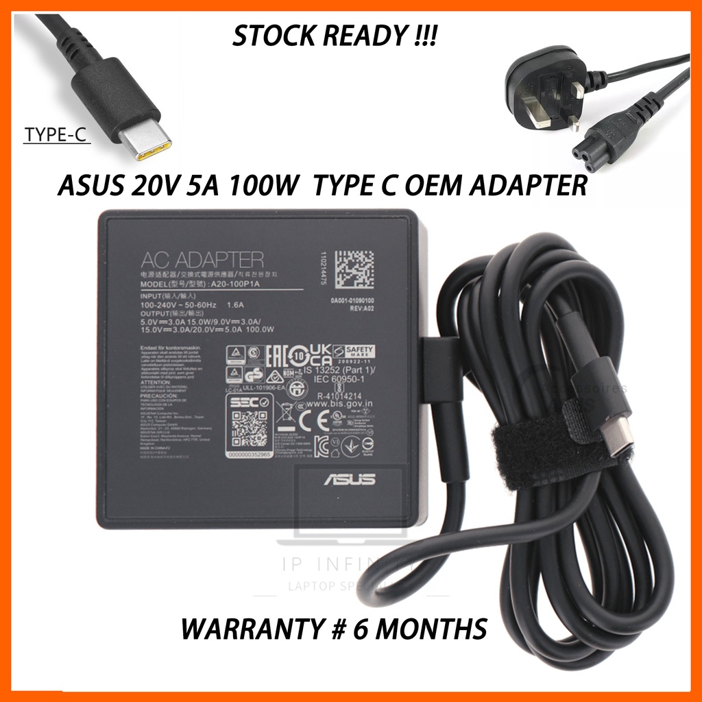 ASUS 20V 5A TYPE-C 100W ROG FLOW X13 Z13 GV301 GV301R GV301Q GZ301 ...