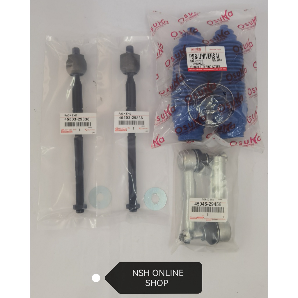Tie Rod End+Rack End+Steering Boot Cover (Toyota Oem) for Toyota Hiace ...