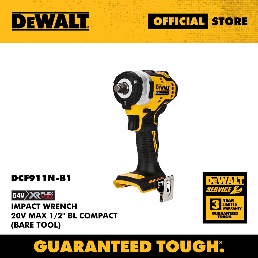Dewalt DCF911N-B1 20V Max 1/2" BL Compact Impact Wrench- Bare Tool ...
