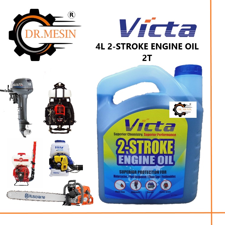 [READY STOCK] VICTA 4 LITRES 2-STROKE ENGINE OIL 4 LITER MINYAK 2T ...