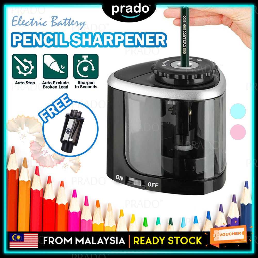 PRADO Automatic Electric Pencil Sharpener 2AA Battery Rotary Pencil ...