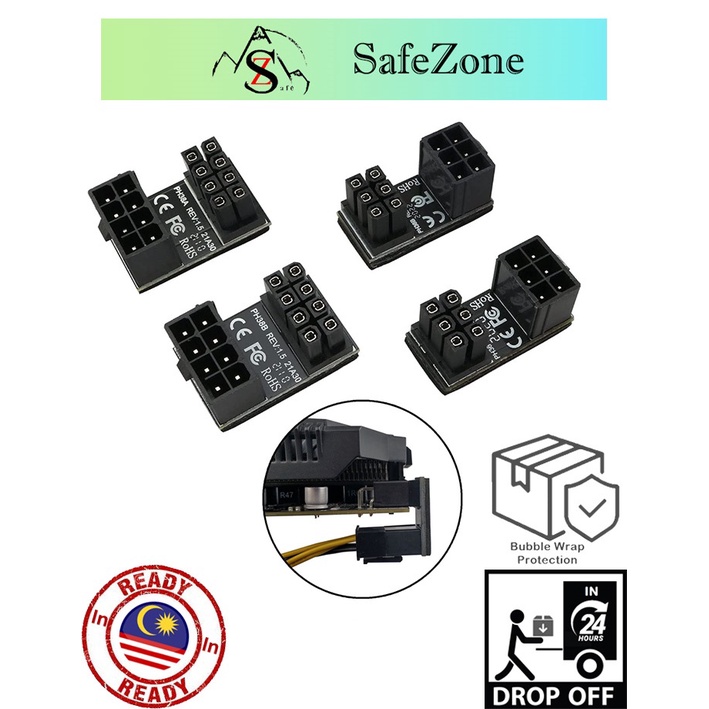 Graphic Card Power adapter 180 Degree Angled Adapter for Desktops ...