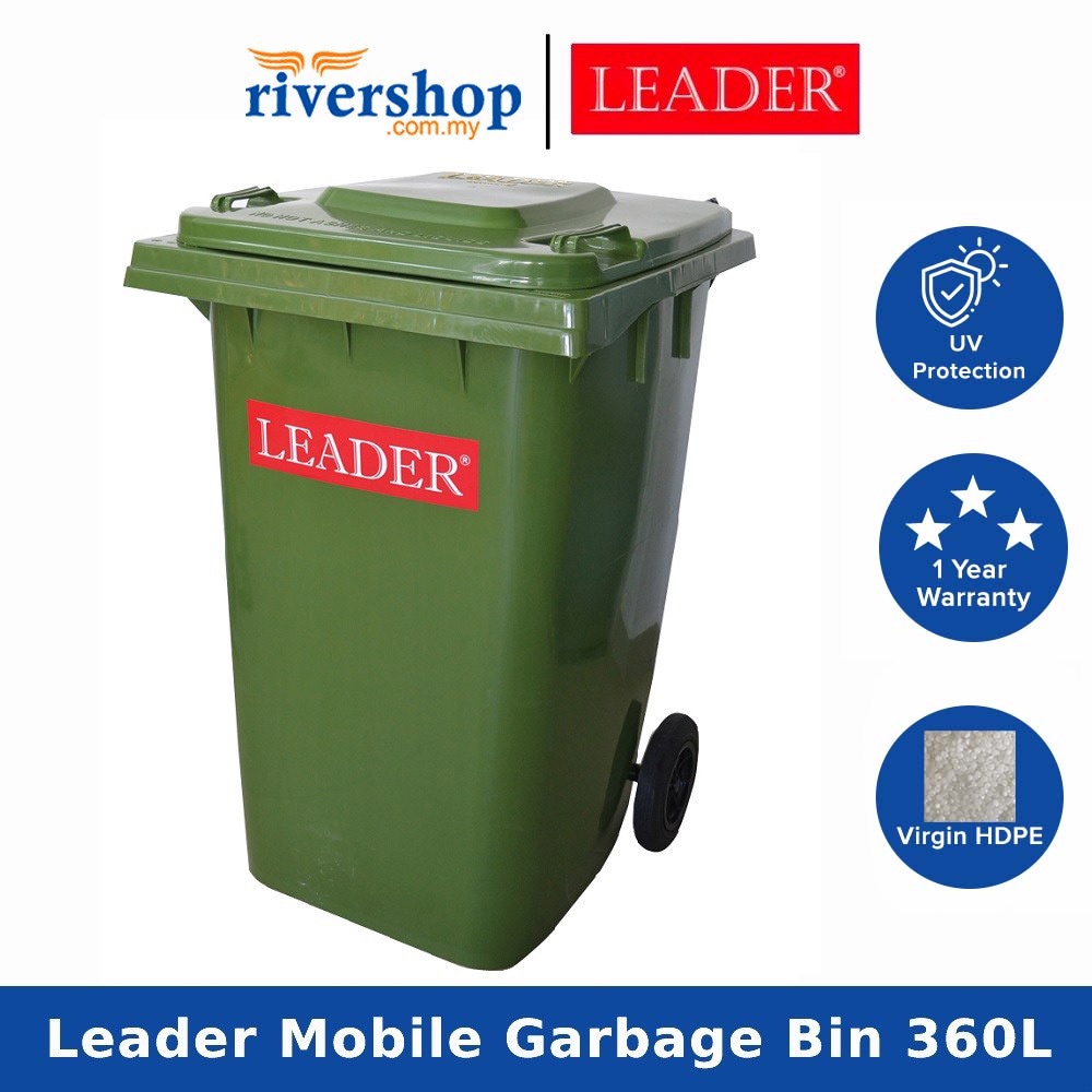LEADER 360Litres Mobile Garbage Bin BP 360 / Rubbish Bin Trash Can ...