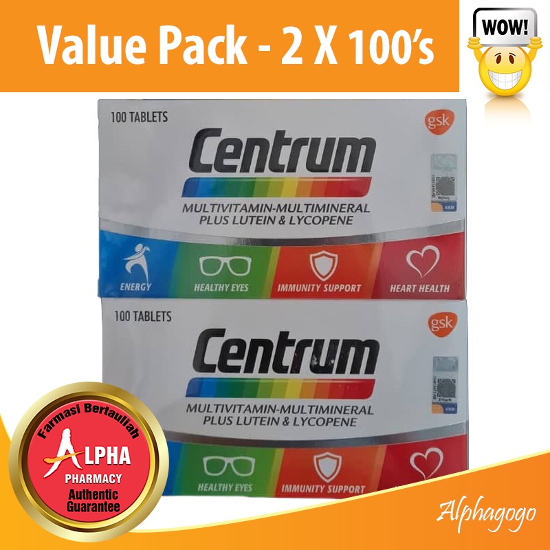 Centrum Silver / Centrum White Multivitamin-Multimineral Plus Lutein ...