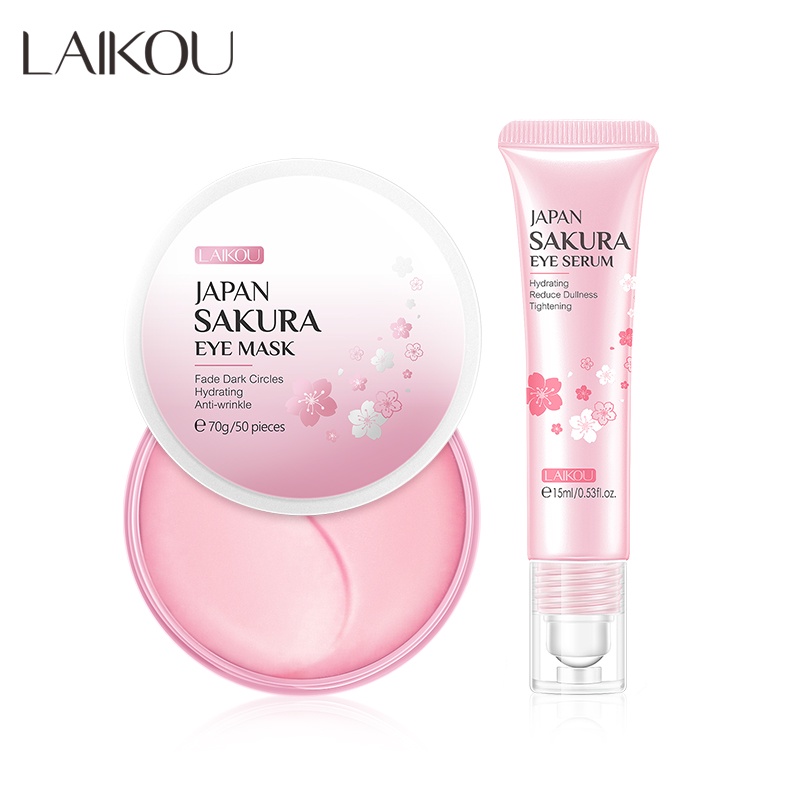 LAIKOU Japan Sakura Eye Serum Eye Mask Fade Eye Bag Dark Circles Skin ...