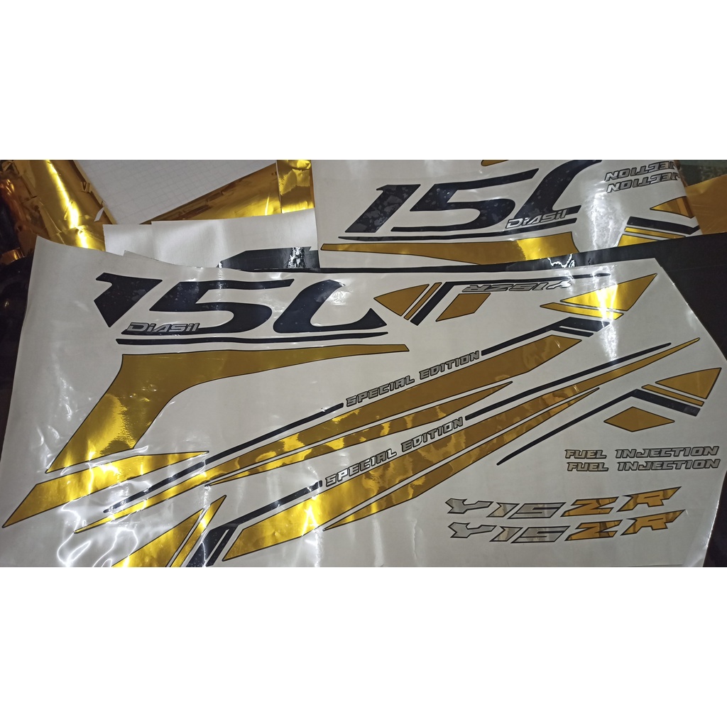 YAMAHA Y15 Y15ZR GOLD SILVER CHROME OVERLAP 3D COMPUTER CUT SPECIAL ...