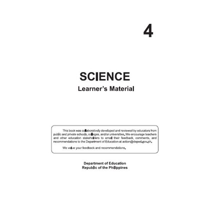 Grade 4 Science K to 12 Learners Module Piso Print Kto12 | Shopee Malaysia