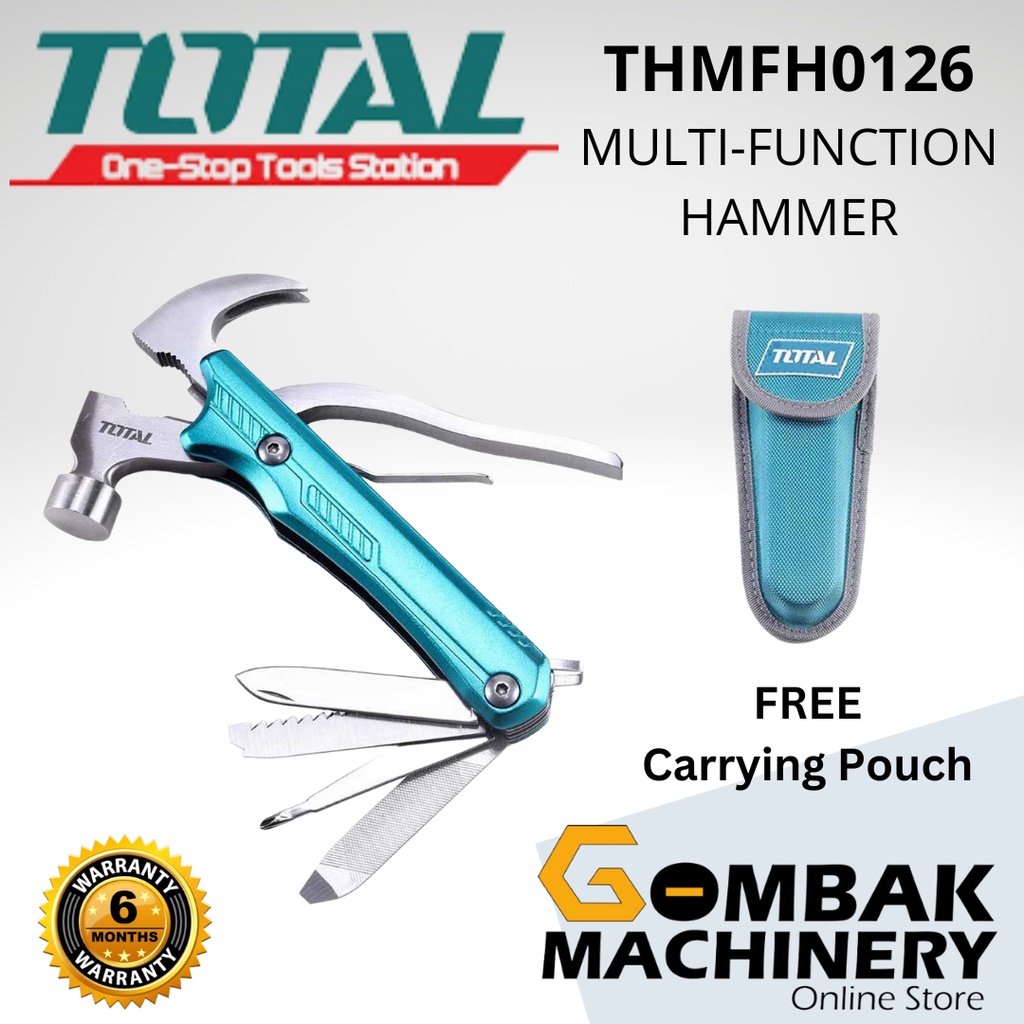 TOTAL THMFH0126 12in1 Multi-Function Hammer -Included Carrying Pouch | Shopee Malaysia