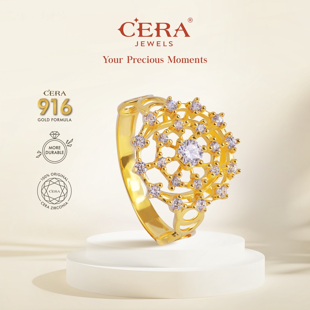CERA 916 Gold Starry Sky Ring S9230-K | Shopee Malaysia