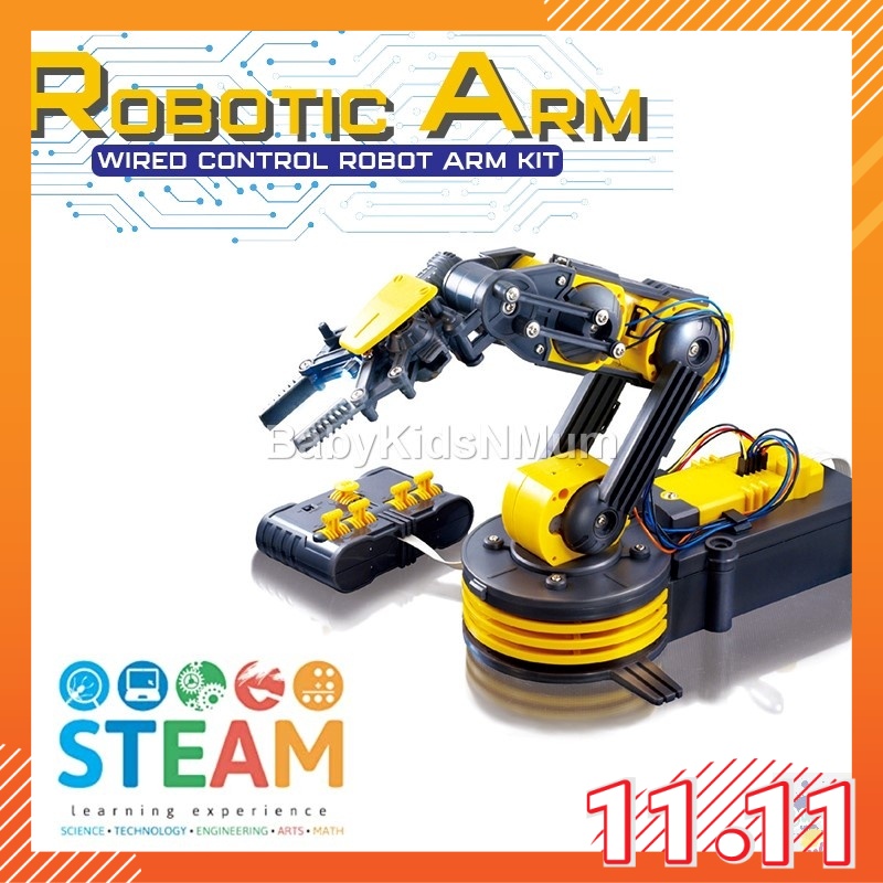 DIY Robotic Arm Robot Wired Control Robot Arm Kit Early Education Steam Building Toys STEM ...