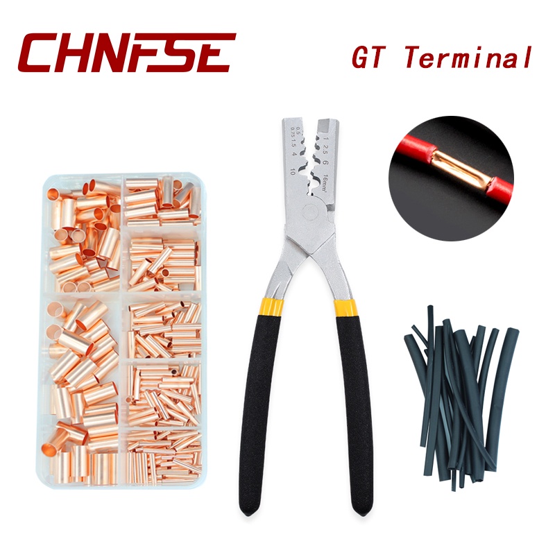 125/250Pcs GT Small Copper Tube Crimping Pliers Connecting Tube Wire ...