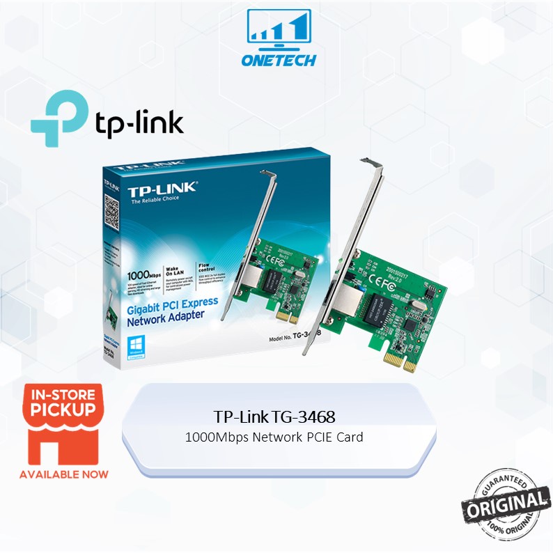 TP-Link TG-3468 1000Mbps Network PCIE Card ( Wake-On-Lan / 32-bit PCIe ...
