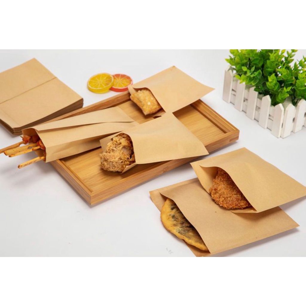 Ready Stock in MSIA!!!100pcs± Disposable Oil Proof Brown Sandwich Paper ...