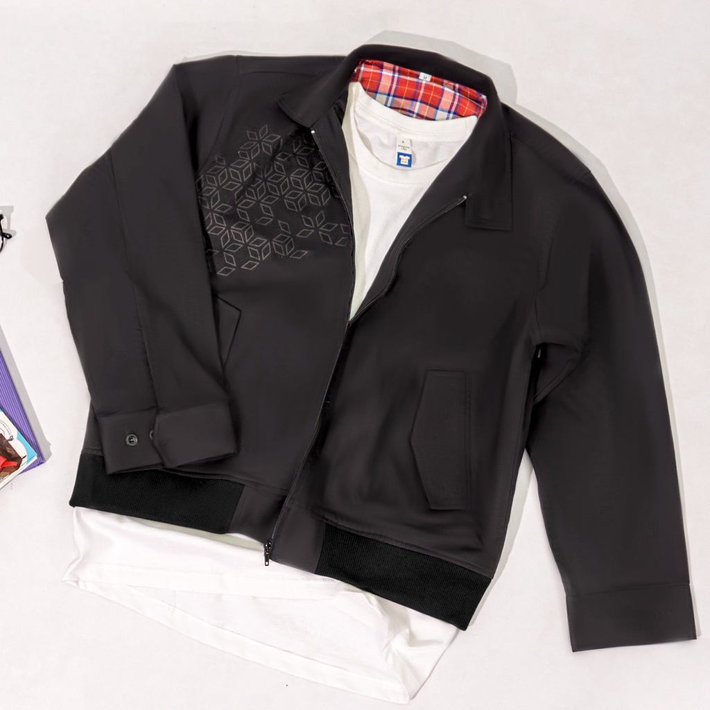 Unisex Executive Corporate Jacket Black Men Jaket Hitam Pattern Design ...