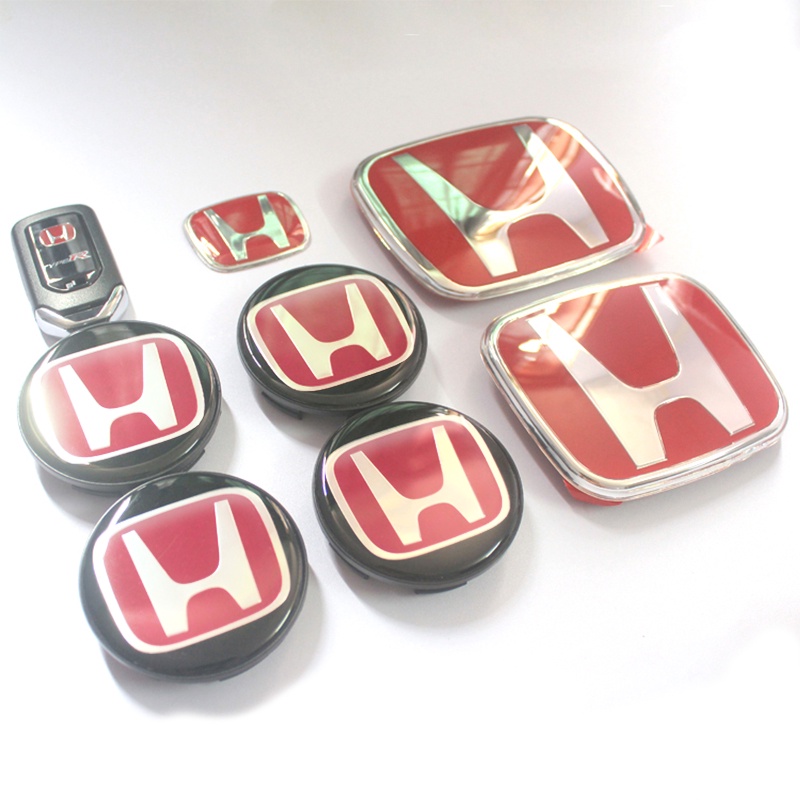 FOR honda red emblem red logo key honda rim cap typer mugen CIVIC FC ...