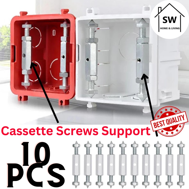 SW 10PCS 86 Type Switch Box Socket Cassette Screws Support Rod Wall ...