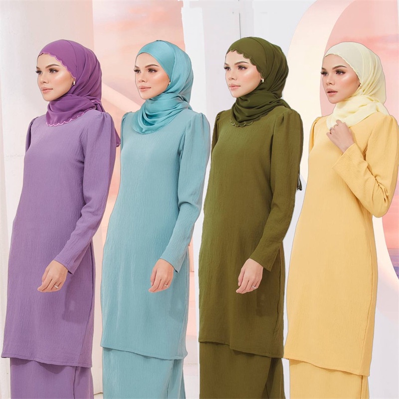 Baju kurung ironless baju nikah kurung kedah muslimah plain baju kurung ...