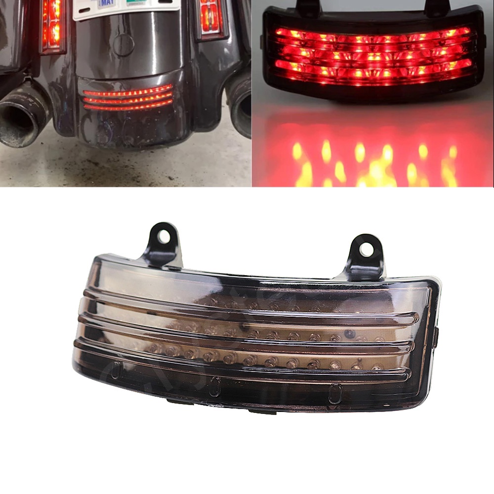 Tri-Bar LED Rear Tail Brake Fender Tip Light For Harley Touring Street ...