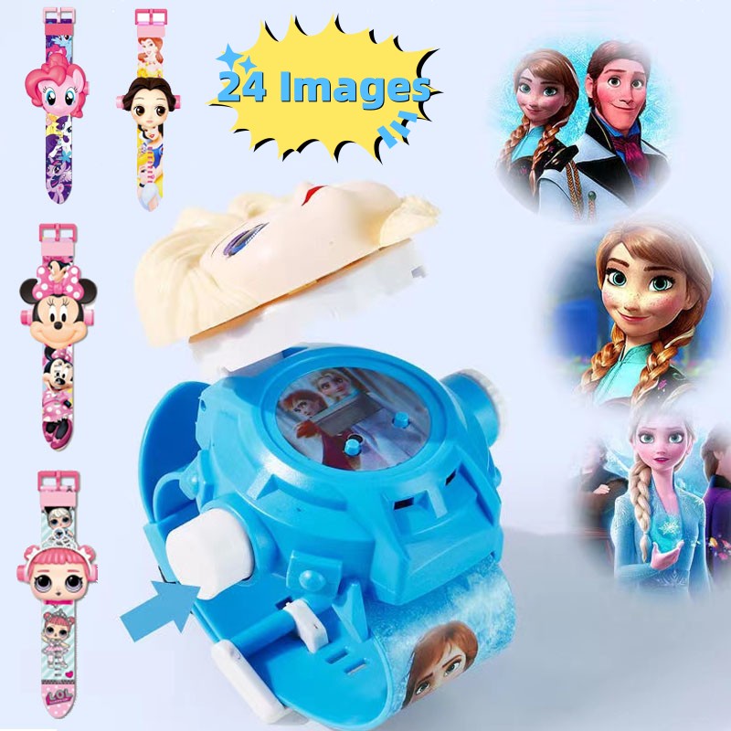 Girls Frozen Snow White Princess Projection Watch Kids Eletronic Minnie ...