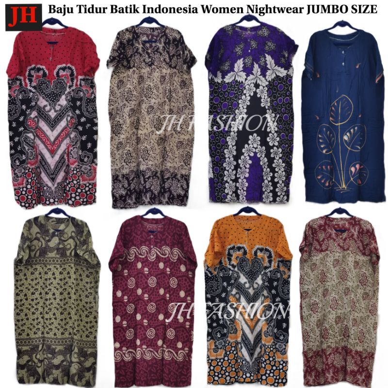 🔥READY STOCK 🔥BAJU TIDUR BATIK INDONESIA WOMEN NIGHTWEAR BATIK JUMBO ...