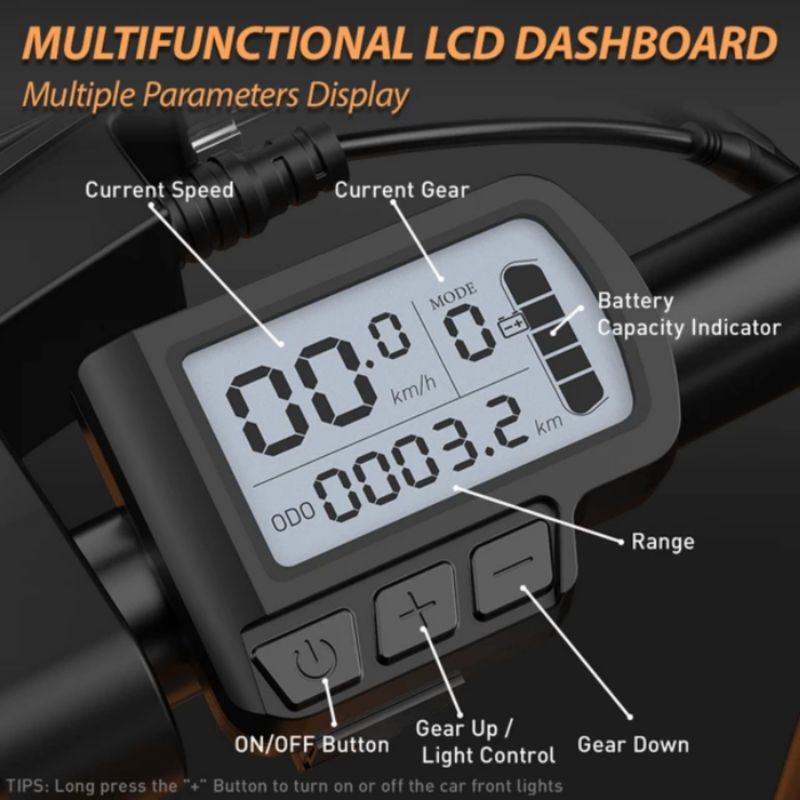 LAYAR Lcd DISPLAY EN06 ELECTRIC BIKE 24V 36V 48V SPEEDOMETER SCREEN USB ...